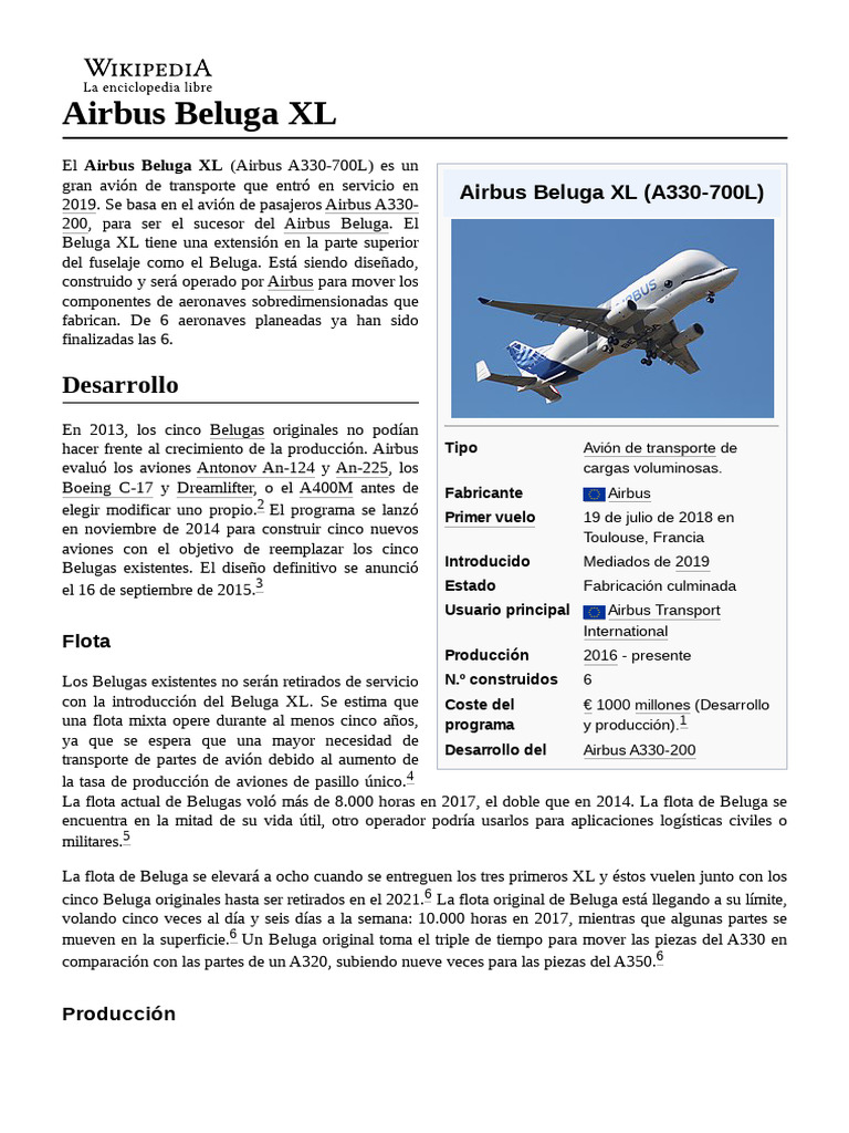 Airbus Beluga XL | PDF | Avión de línea | Configuraciones de aeronaves