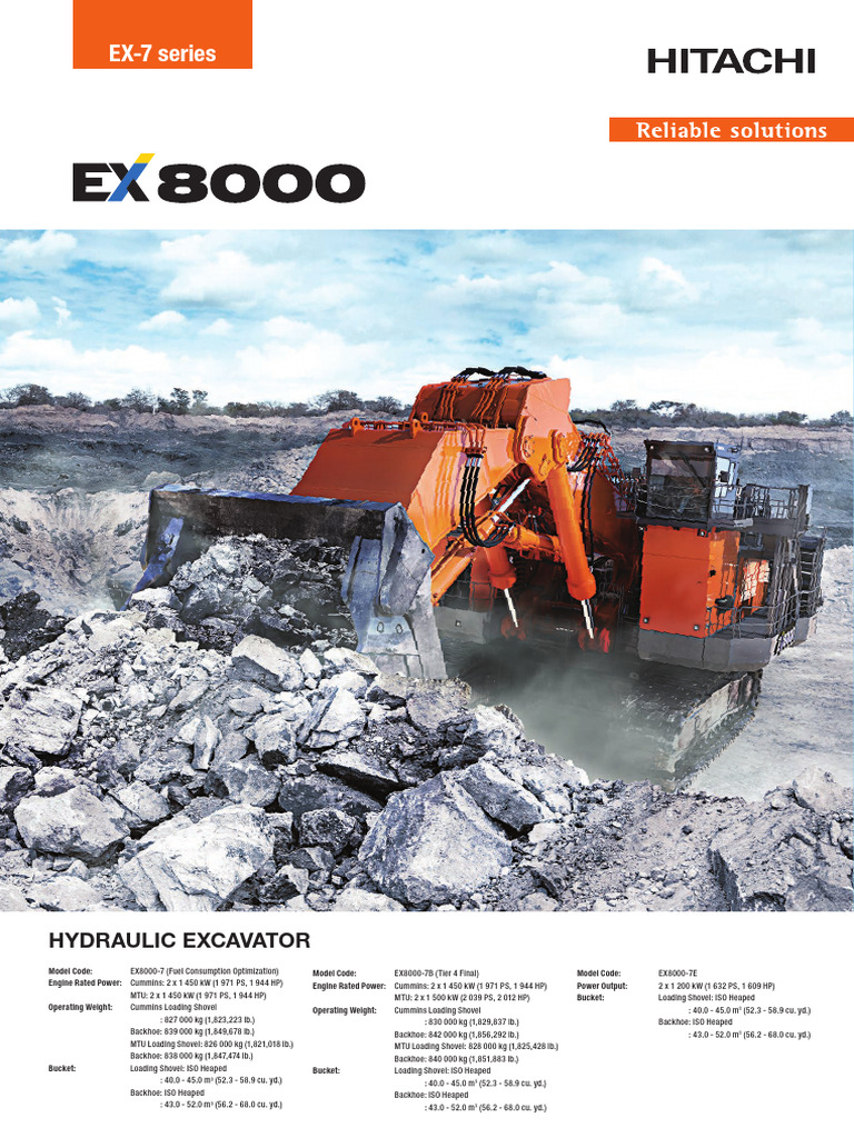 Hitachi EX8000-7 Excavator Overview | PDF | Pump | Engines