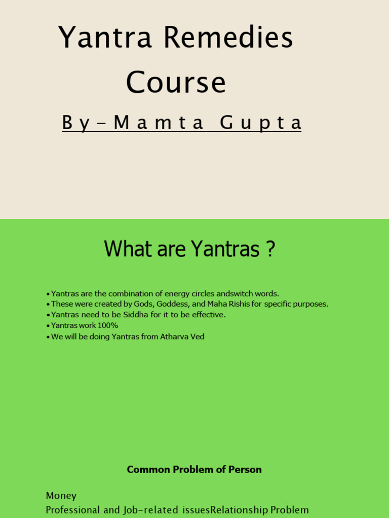 Yantra Remedies Course Overview | PDF | Indian Religions