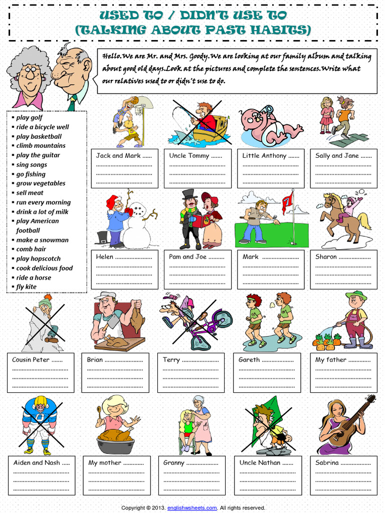 Used To Talking About Past Habits First Worksheet-1 | PDF
