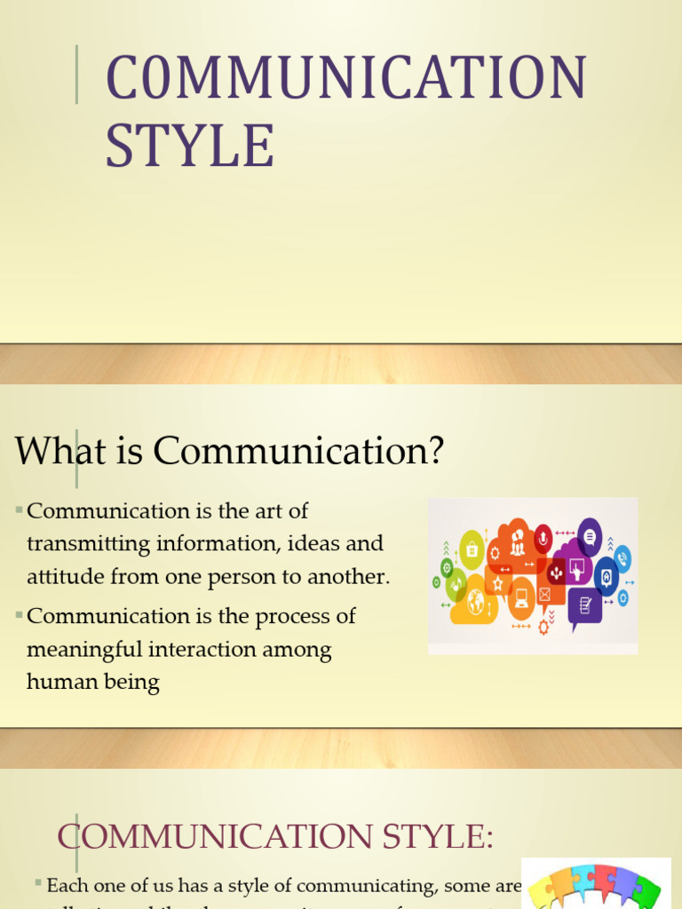 Chapter 2 C0mmunication Style | PDF | Communication | Conversation