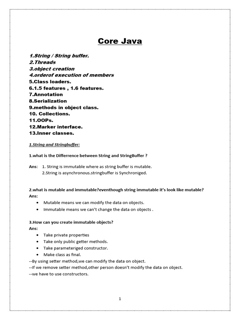 Core Java | PDF | Method (Computer Programming) | Class (Computer ... Core Java | PDF | Method (Computer Programming) | Class (Computer ...