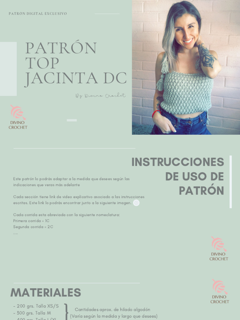 Patrón Top Jacinta DC a Crochet | PDF | Tejer
