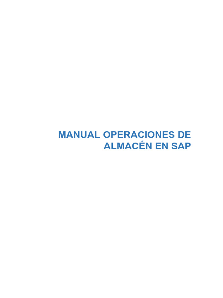 Manual de Operaciones SAP para Almacén | PDF | Informática | Software