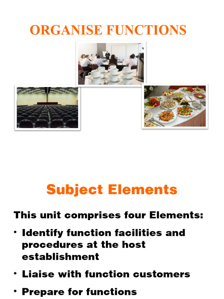 Chapter 8 ORGANISE FUNCTIONS | PDF | Hotel