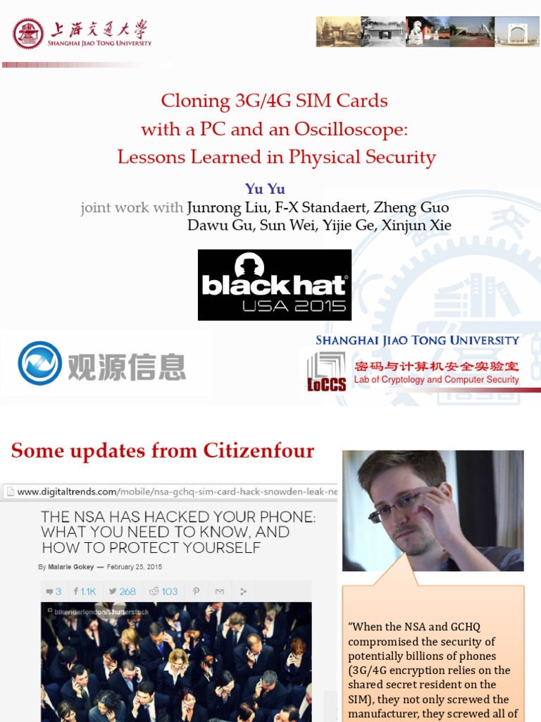 Cloning 3G 4G SIM Cards With A PC and An Oscilloscope | PDF ...