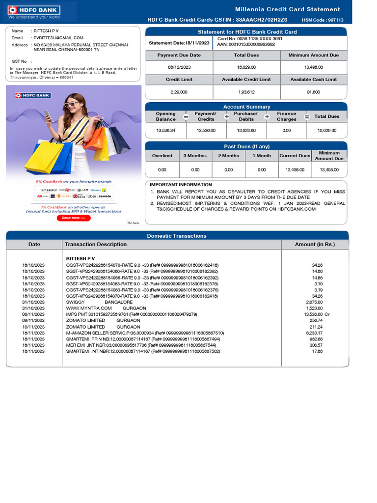 HDFC | PDF | Credit Card | Banks