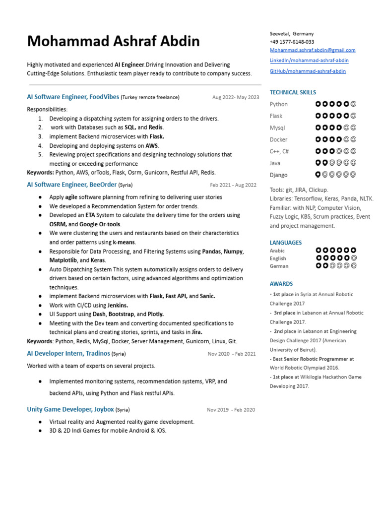 Mohammad Ashraf Abdin - CV | PDF | Artificial Intelligence | Intelligence (AI) & Semantics