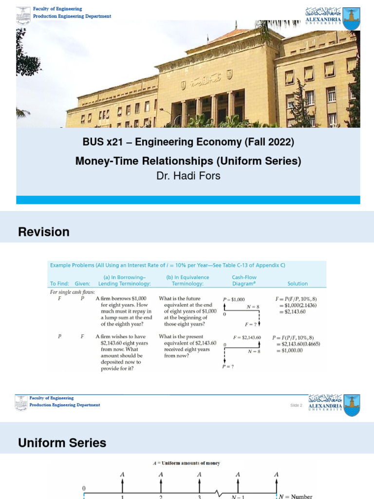 Lecture 04 - Uniform Series | PDF | Interest | Interest Rates