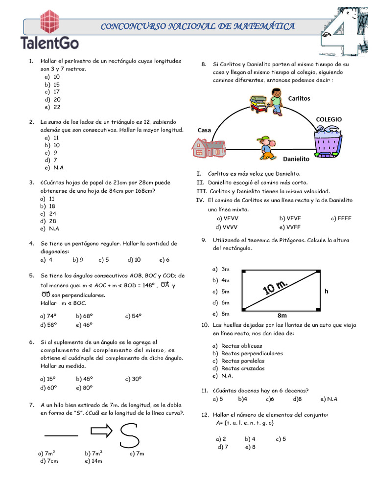MAT4 Grado | PDF | Geometria clasica | Matemática Elemental