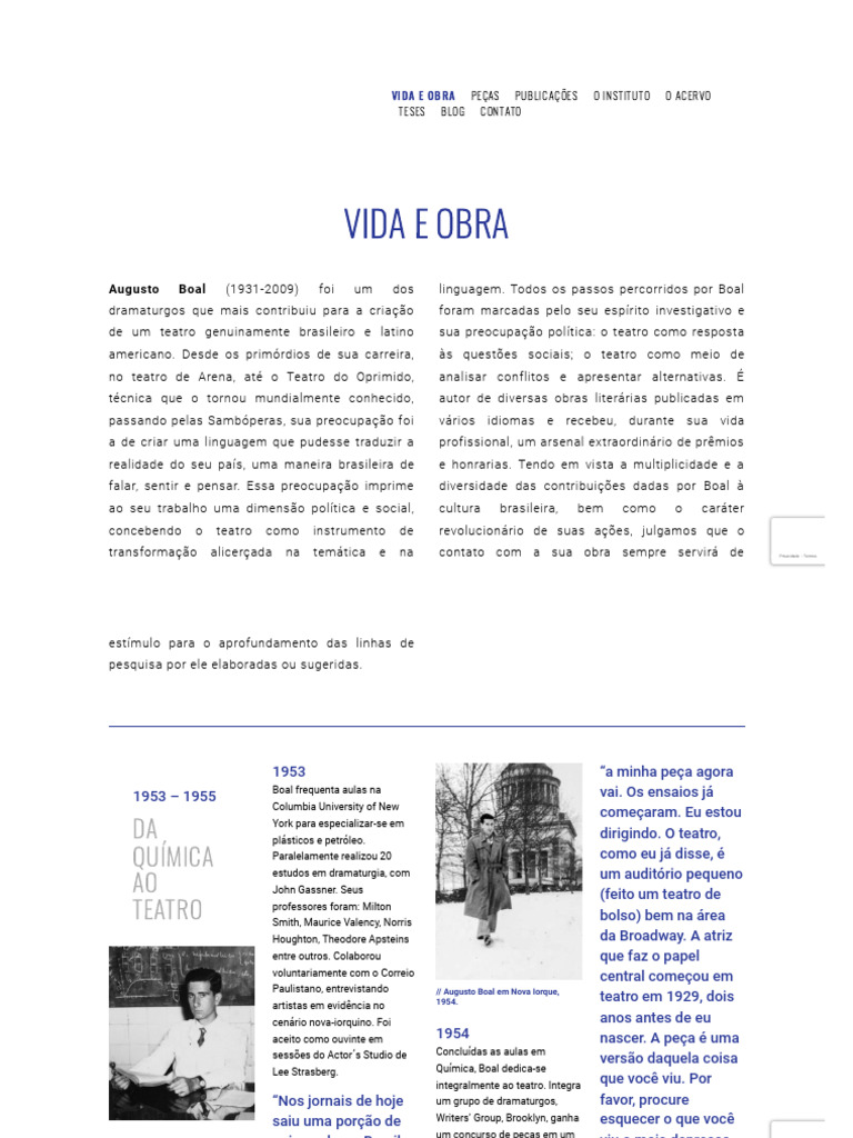 Augusto Boal - Cronologia | PDF