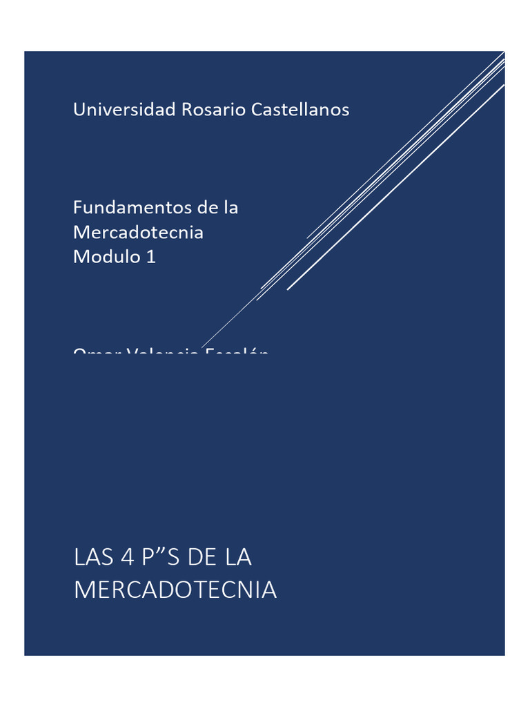 Las 4 P"S de La Mercadotecnia: Universidad Rosario Castellanos | PDF | Marketing | Producto ...