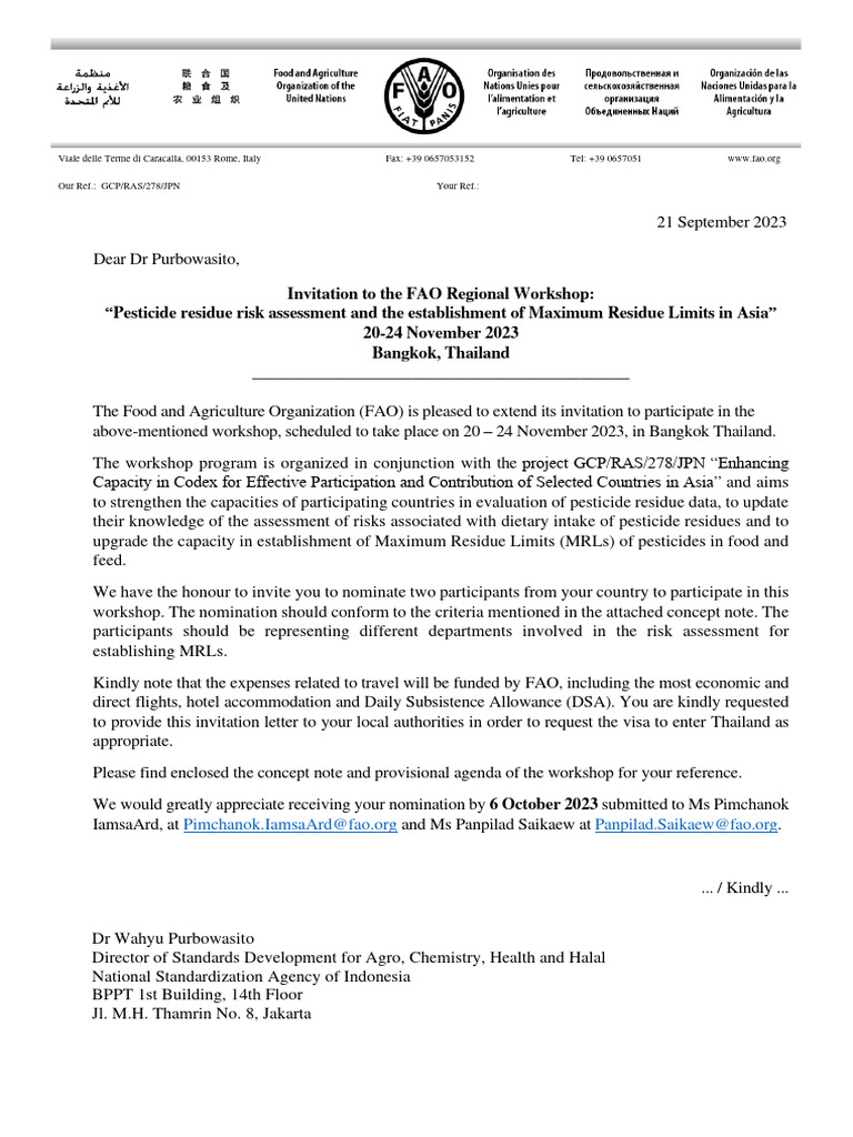 Indonesia - Invitation - PR Risk Assessment Workshop 2023 | PDF ...