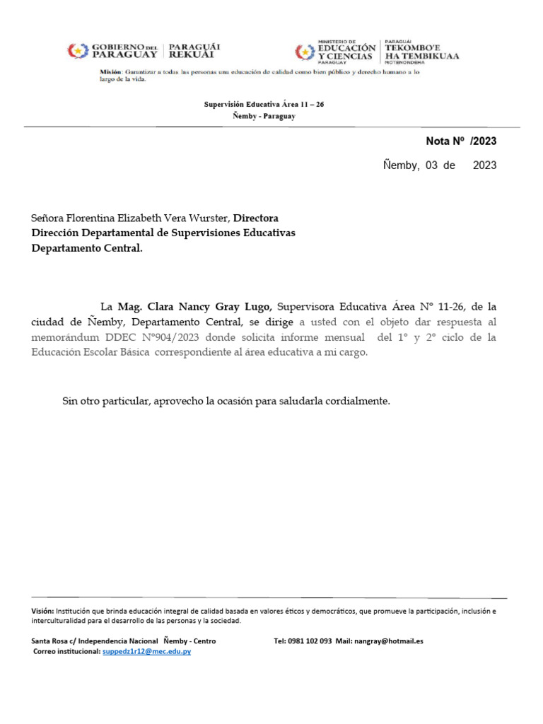 Nota Con Membrete Nuevo | PDF