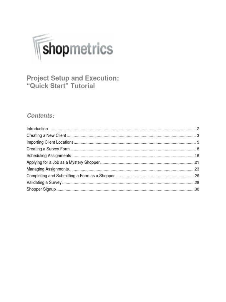 Project Setup and Execution Quick Start Tutorial | PDF | User (Computing) | Login