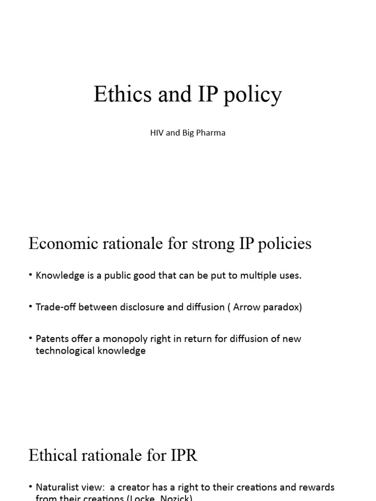 Ethics and IP Policy | PDF | Intellectual Property