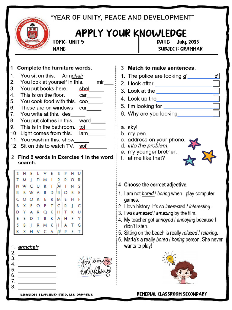 Week 8 REMEDIAL CLASSROOM WORKSHEETS | PDF