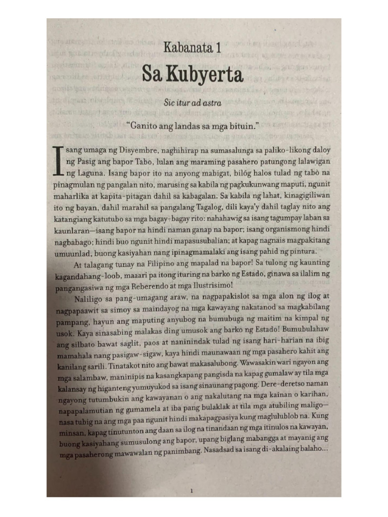 El Filibusterismo Ni Rizal (Kabanata I) | PDF