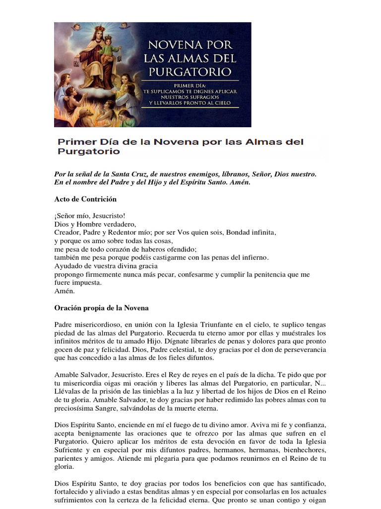 Novena Almas de Purgatorio | PDF | Purgatorio | Oración