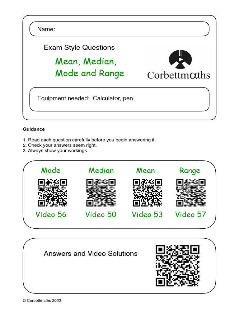 Averages and Range | Download Free PDF | Mean