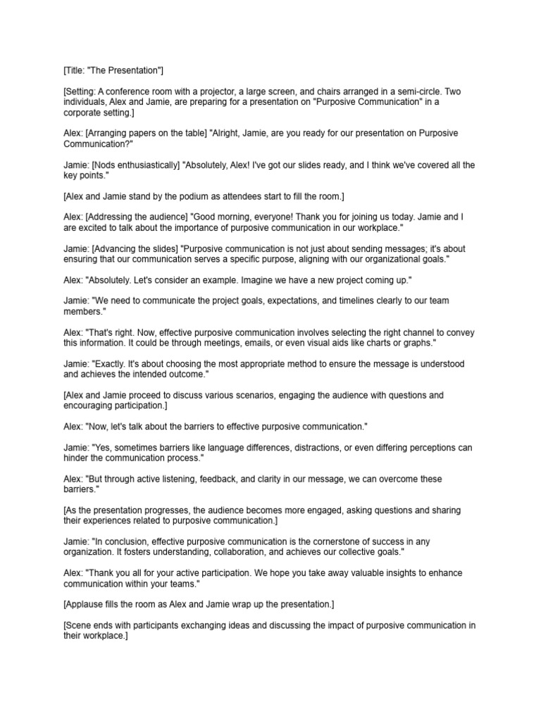 Script For Roleplaying | PDF | Communication | Cognitive Science