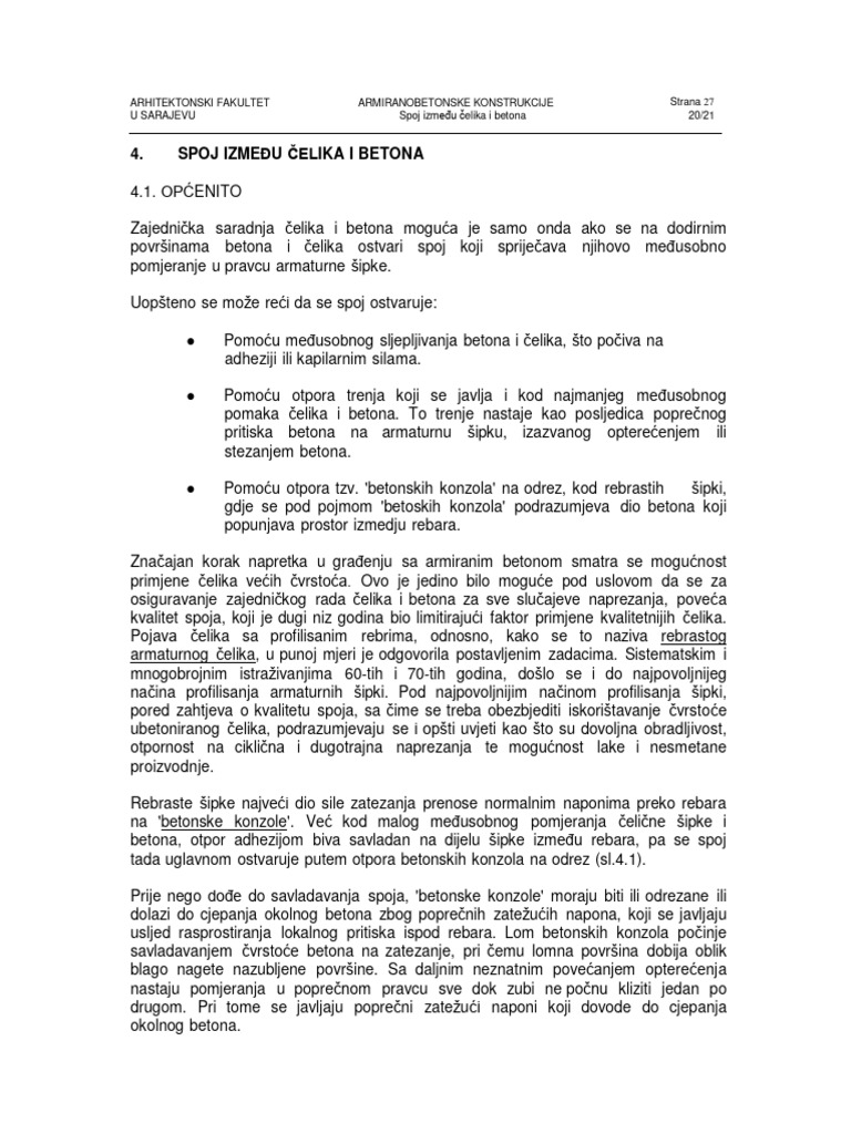 Spoj - Celik - Beton 2020 - 2021 | PDF