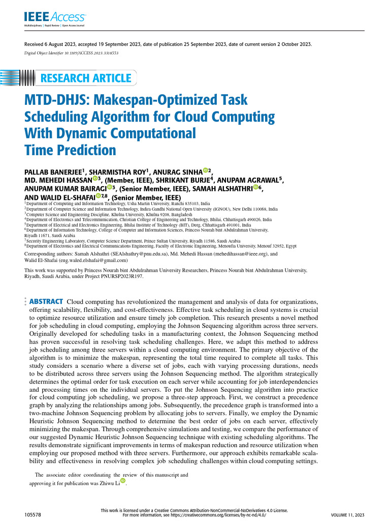 MTD-DHJS Makespan-Optimized Task Scheduling Algorithm For Cloud ... MTD-DHJS Makespan-Optimized Task Scheduling Algorithm For Cloud ...