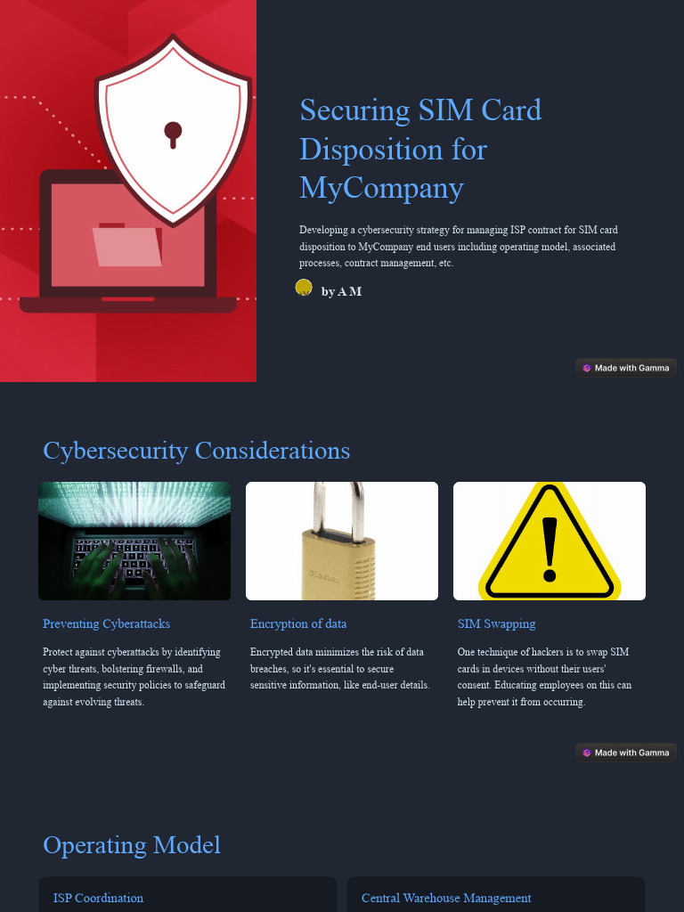 Securing SIM Card Disposition For MyCompany | PDF | Security | Computer ...