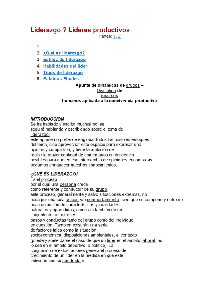 Liderazgo | PDF | Liderazgo | Comportamiento