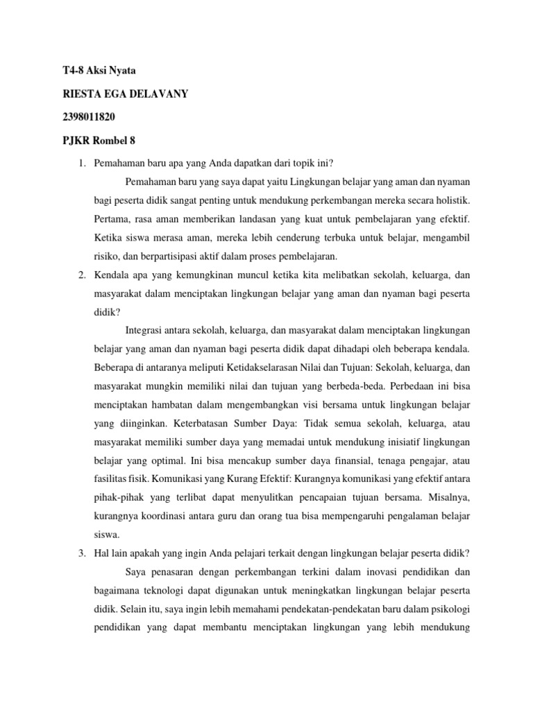 T4-8 Aksi Nyata Riesta Ega-1 | PDF