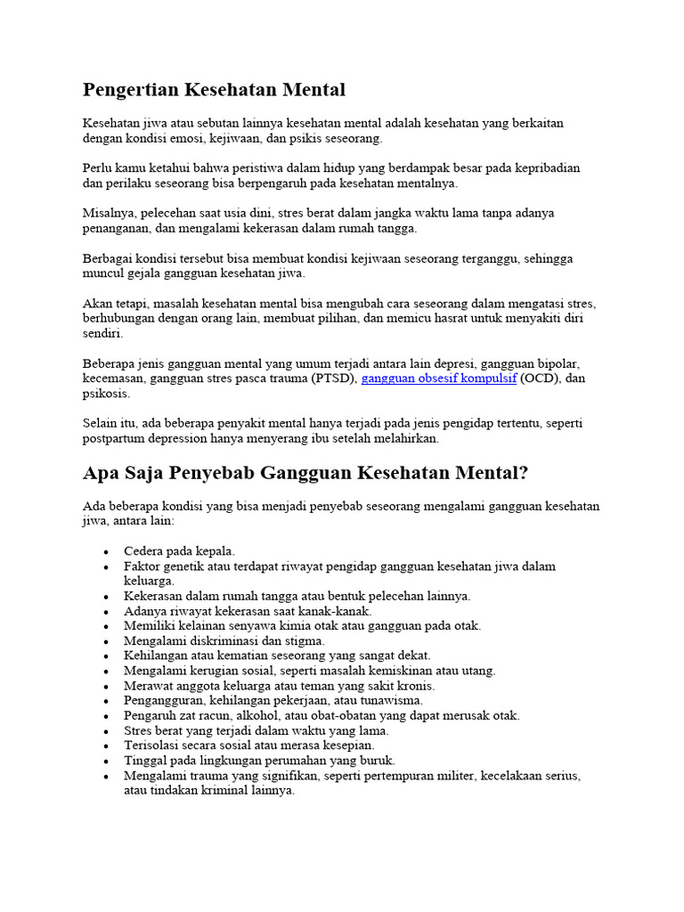 Kesehatan Mental | PDF