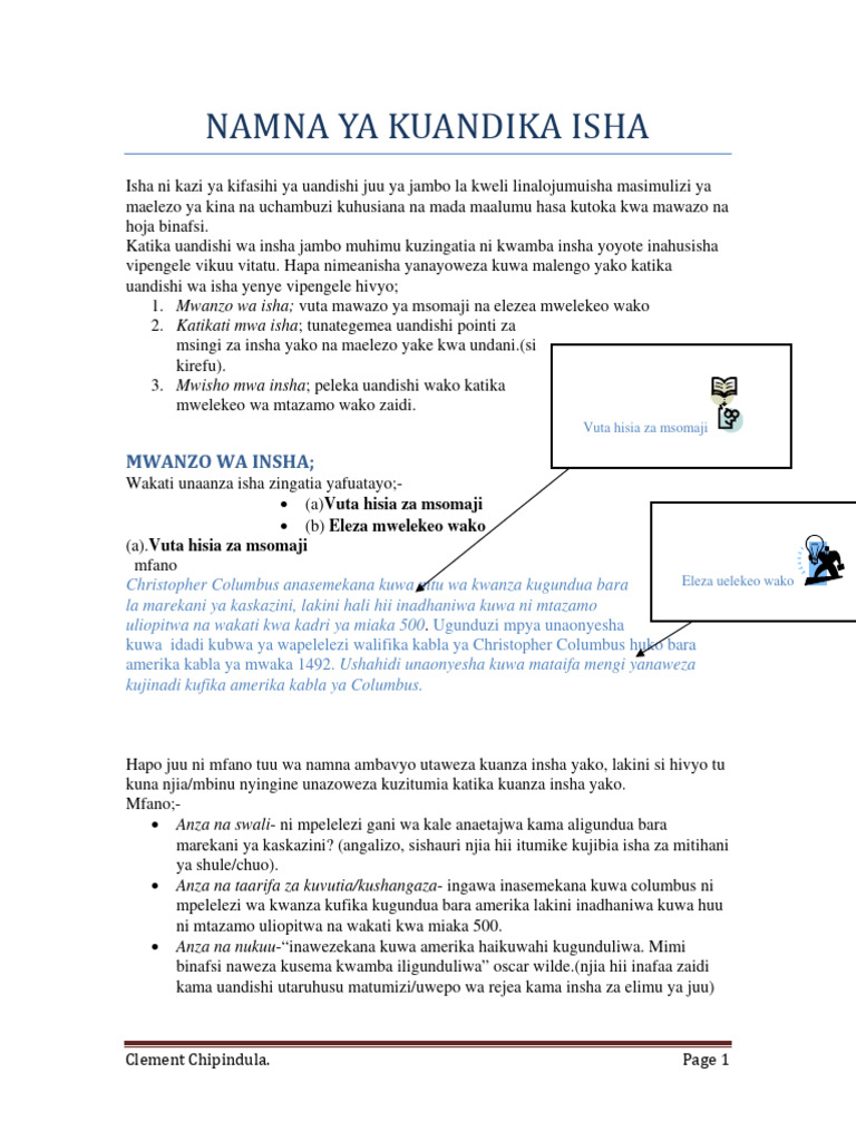Namna Ya Kuandika Isha | PDF