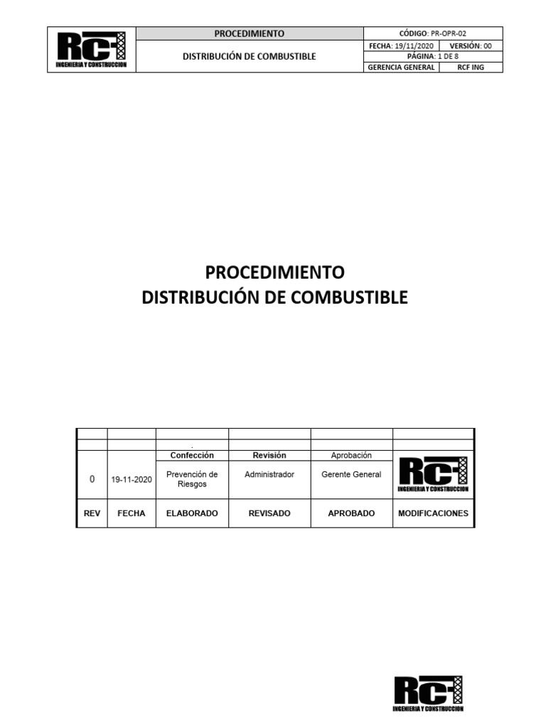 PR-OPR-02 Distribución de Combustible | PDF | Camión | Seguridad y ...
