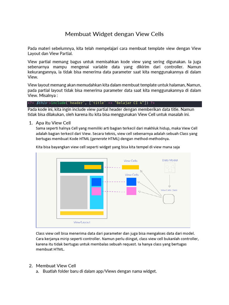 Membuat Widget Dengan View Cells | PDF