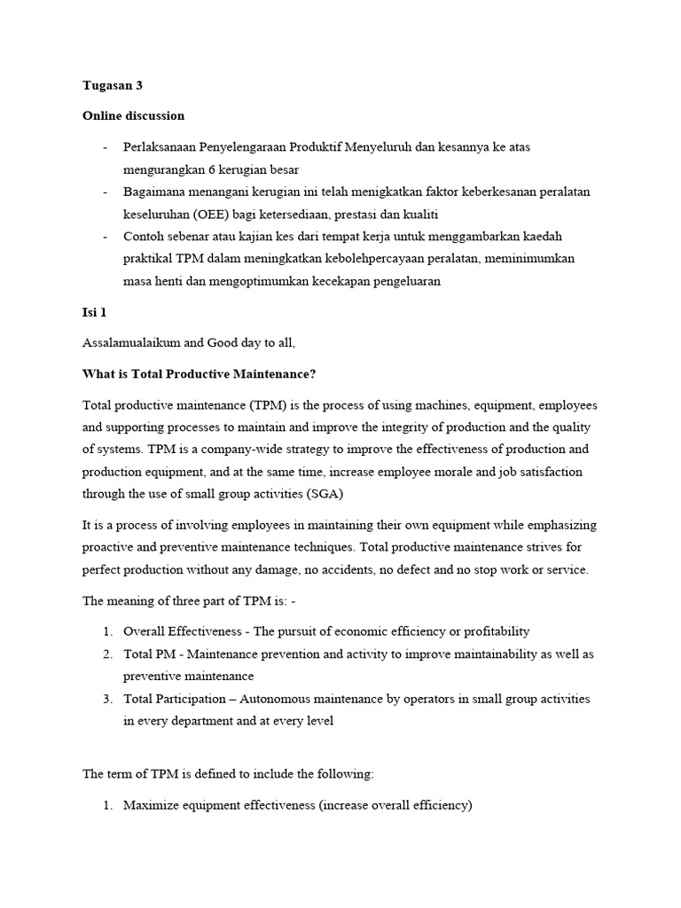 Tugasan 3 OCP | PDF | Reliability Engineering | Performance Indicator