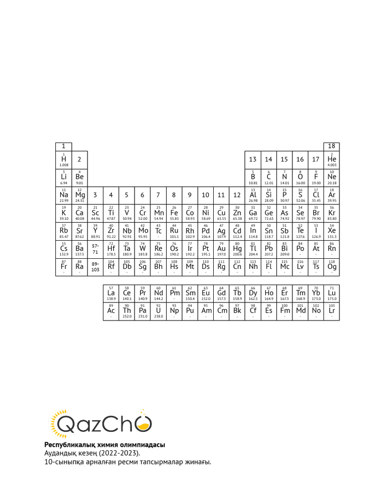 Chem10 1 Tasks - Kaz | PDF