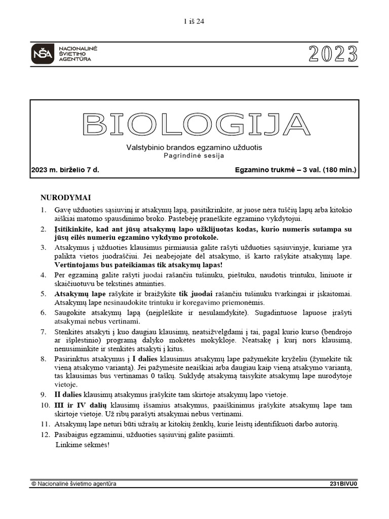 Bio Vbe 1 2023 | PDF