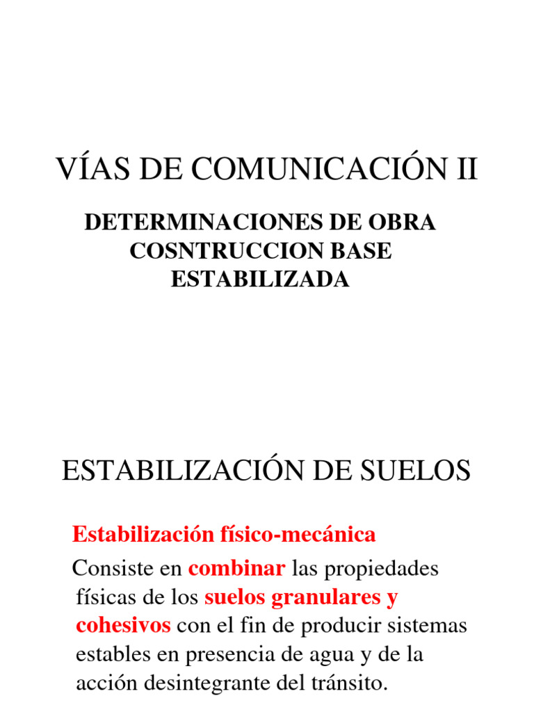 Tema 2 Determinaciones de Obra Cosntruccion Base Estabilizada | PDF ...