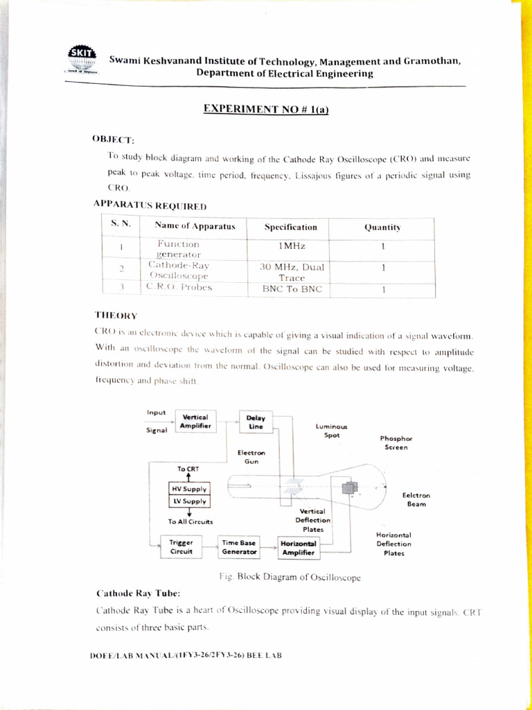 Cro Bee Lab Pdf Capacitor Transistor