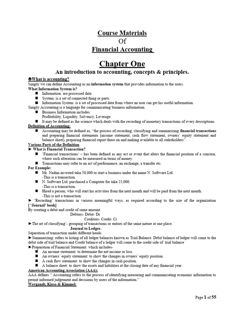 Accounting Course Material | PDF | Debits And Credits | Expense