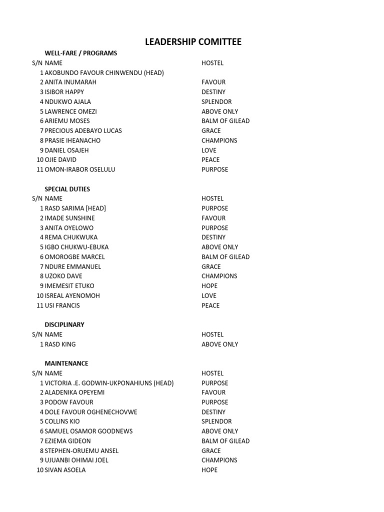 Leadership Committee | PDF