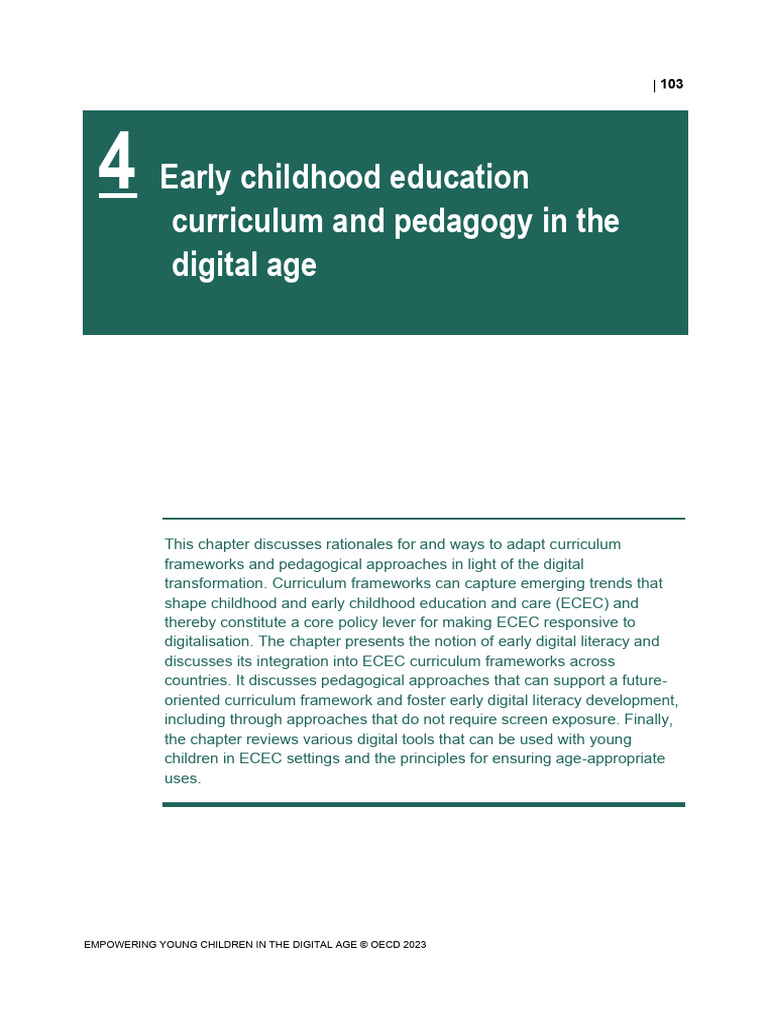 Early Childhood Education Curriculum and Pedagogy in The Digital Age ...