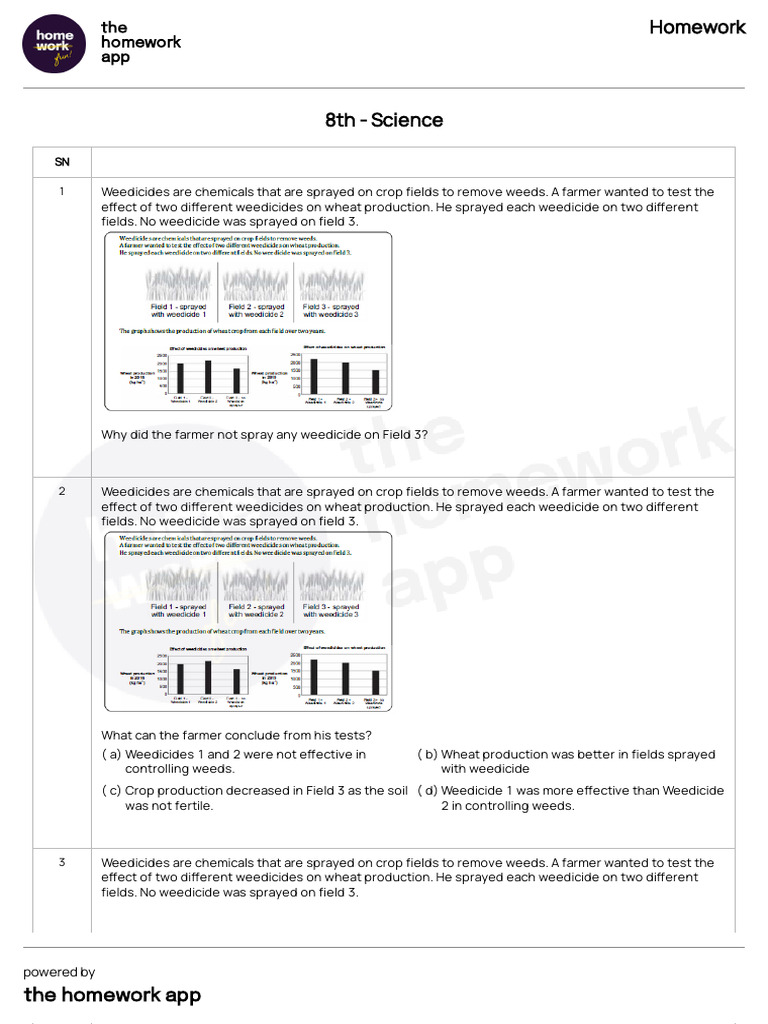 Questions - Homework - 8th - Science - 2023-10-21T05 - 36 | PDF ...