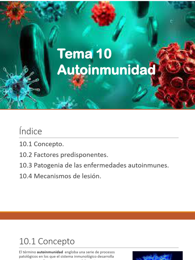 Tema 10 Autoinmunidad | PDF | Enfermedad autoinmune | Autoinmunidad