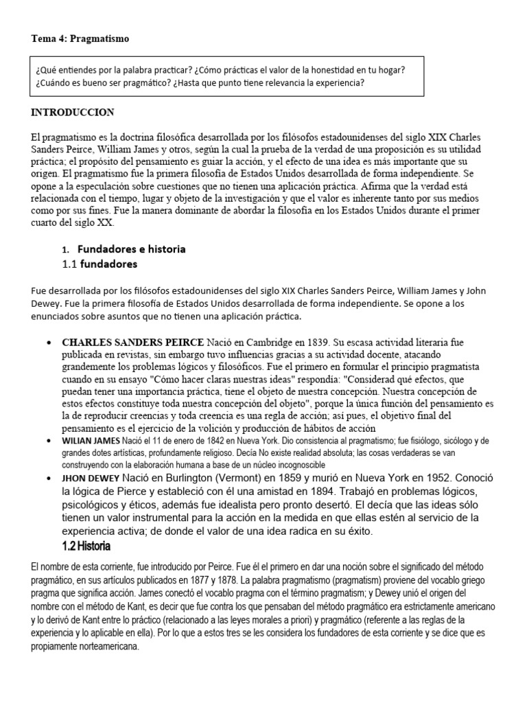 El Pragmatismo-1 | PDF | Pragmatismo | Verdad
