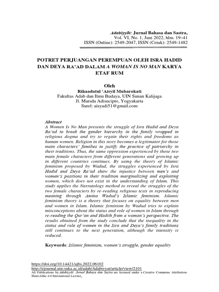 Islamic Feminism in "A Woman Is No Man" | PDF | Feminism | Gender Studies