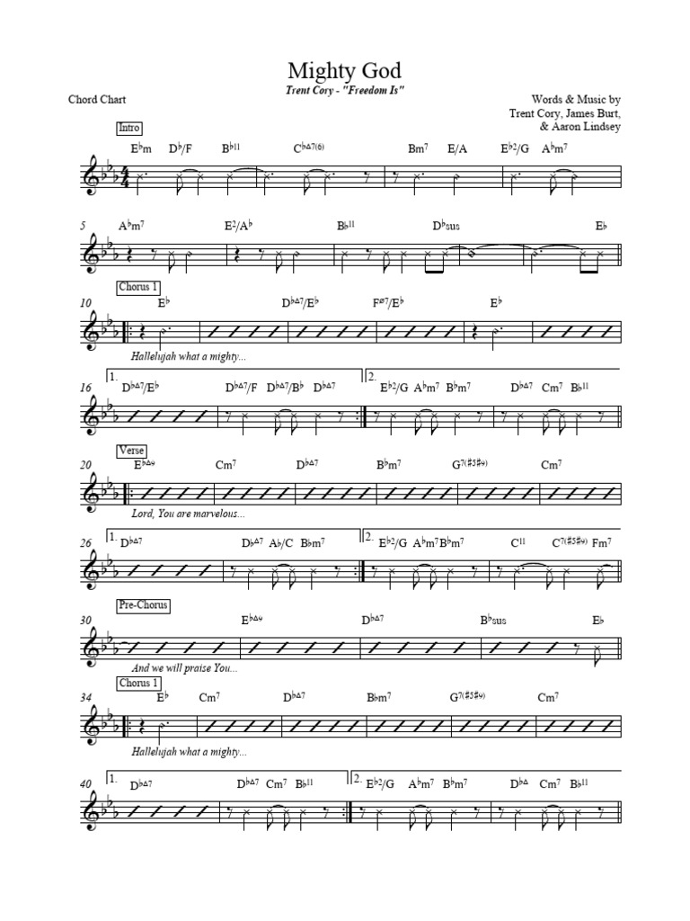 Mighty God Chord Chart | PDF | Song Structure | Musical Forms