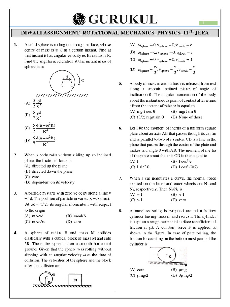 6556f94a0c9832001869b066 - ## - Diwali Assignment (Physics) | PDF ...