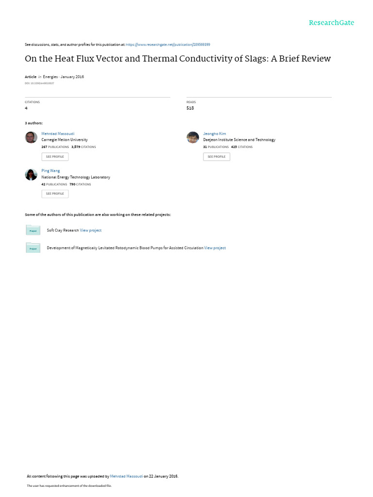 On The Heat Flux Vector and Thermal Conductivity o | PDF | Thermal ...