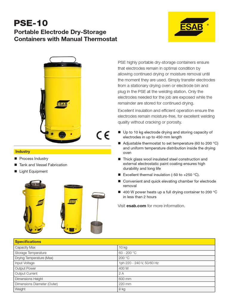 Portable Electrode Dry-Storage Containers With Manual Thermostat | PDF ...
